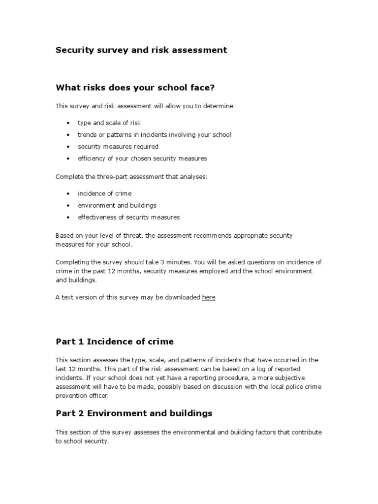 Security Survey and Risk Assessment | PDF | Risk Assessment | Burglary