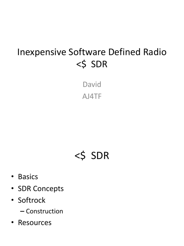 Tutorial On Inexpensive SDR | PDF | Detector (Radio) | Sampling (Signal ...