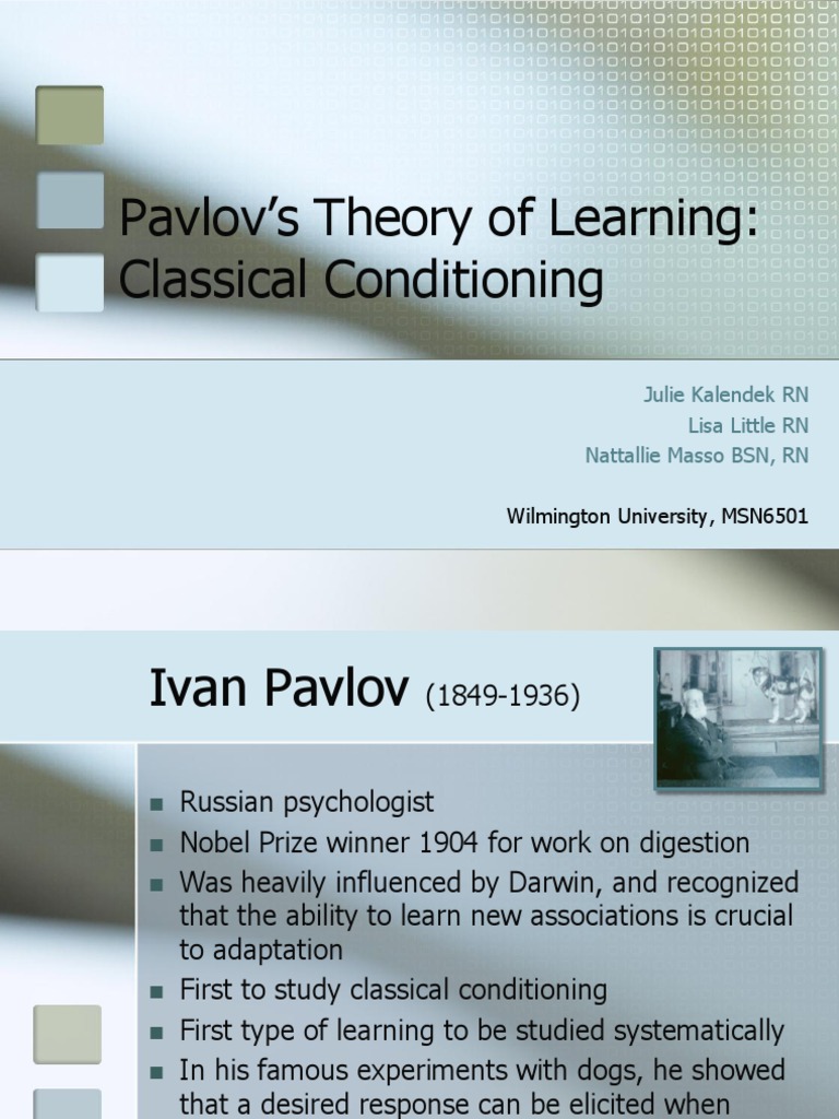 Pavlov's Theory of Learning | PDF | Classical Conditioning | Learning