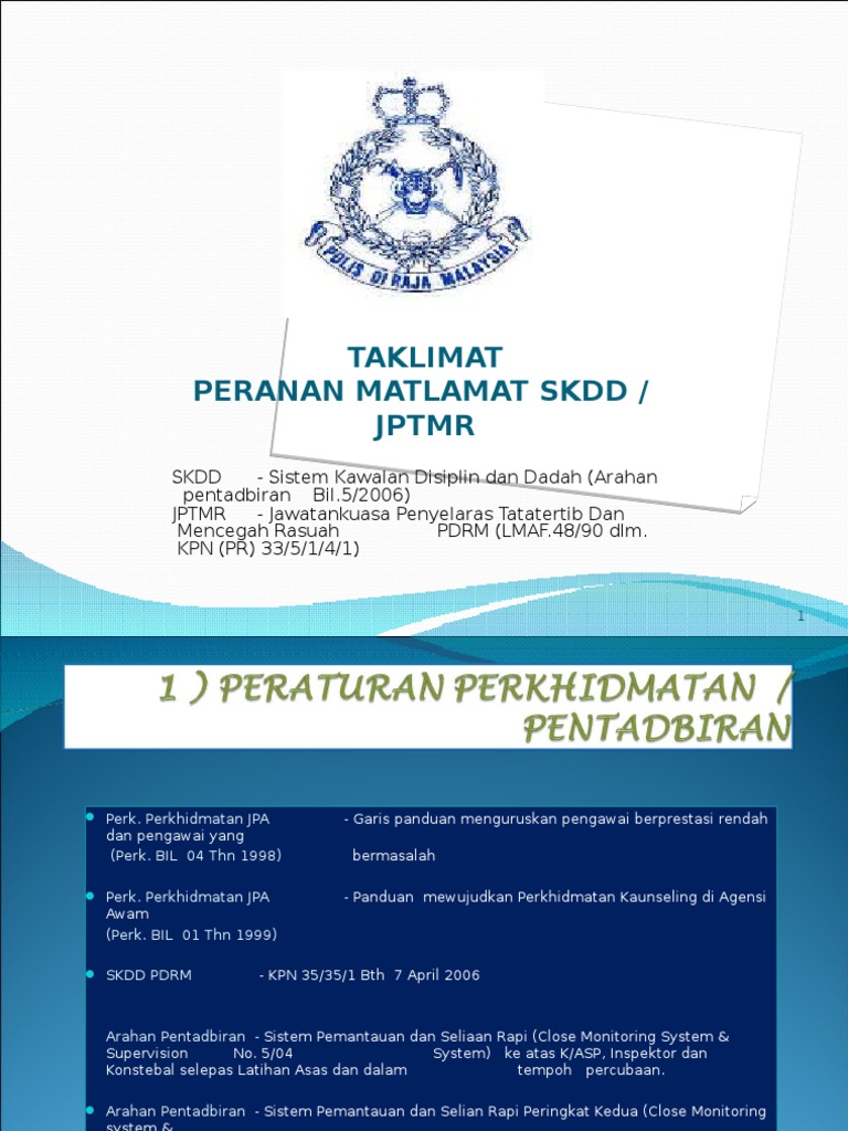 Taklimat SKDD-JPTMR | PDF