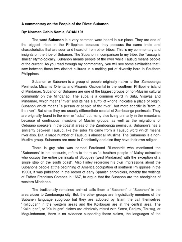 Subanon Culture and Traditions Overview | PDF | Mindanao | Religion And ...