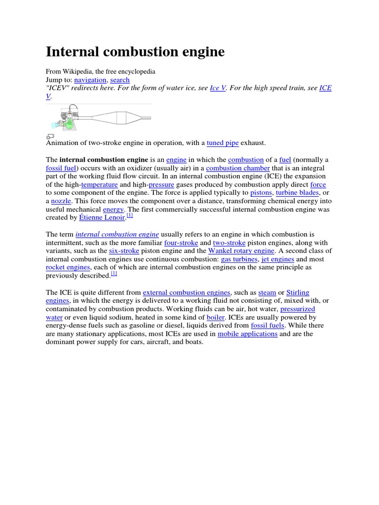Internal Combustion Engine Overview | PDF