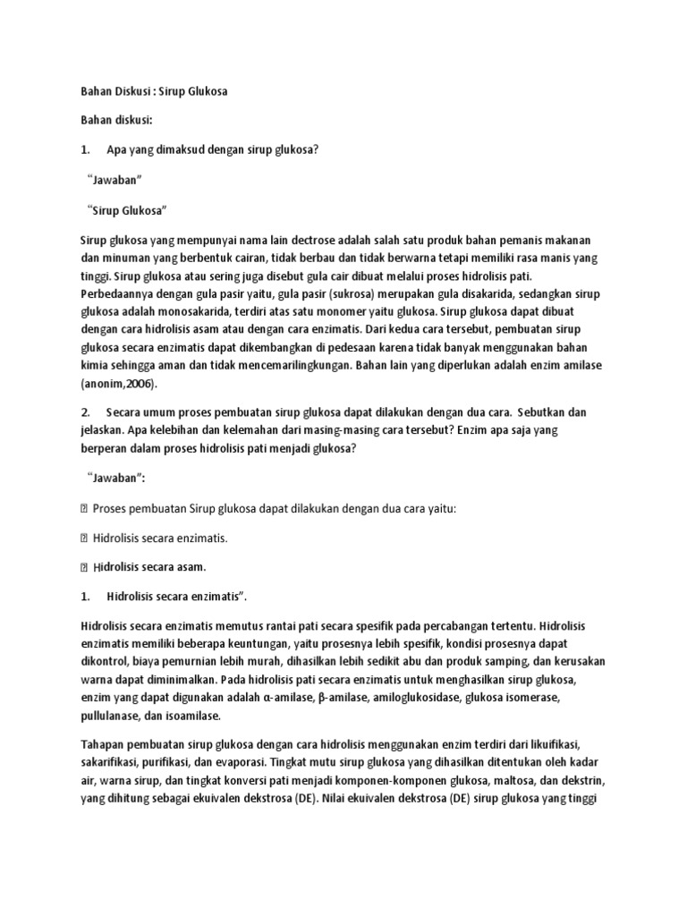 Sirup Glukosa | PDF | Memasak, Makanan, & Anggur