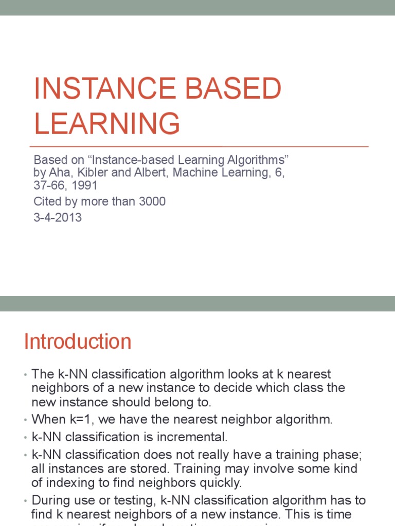 Instance Based Learning | Download Free PDF | Statistical ...