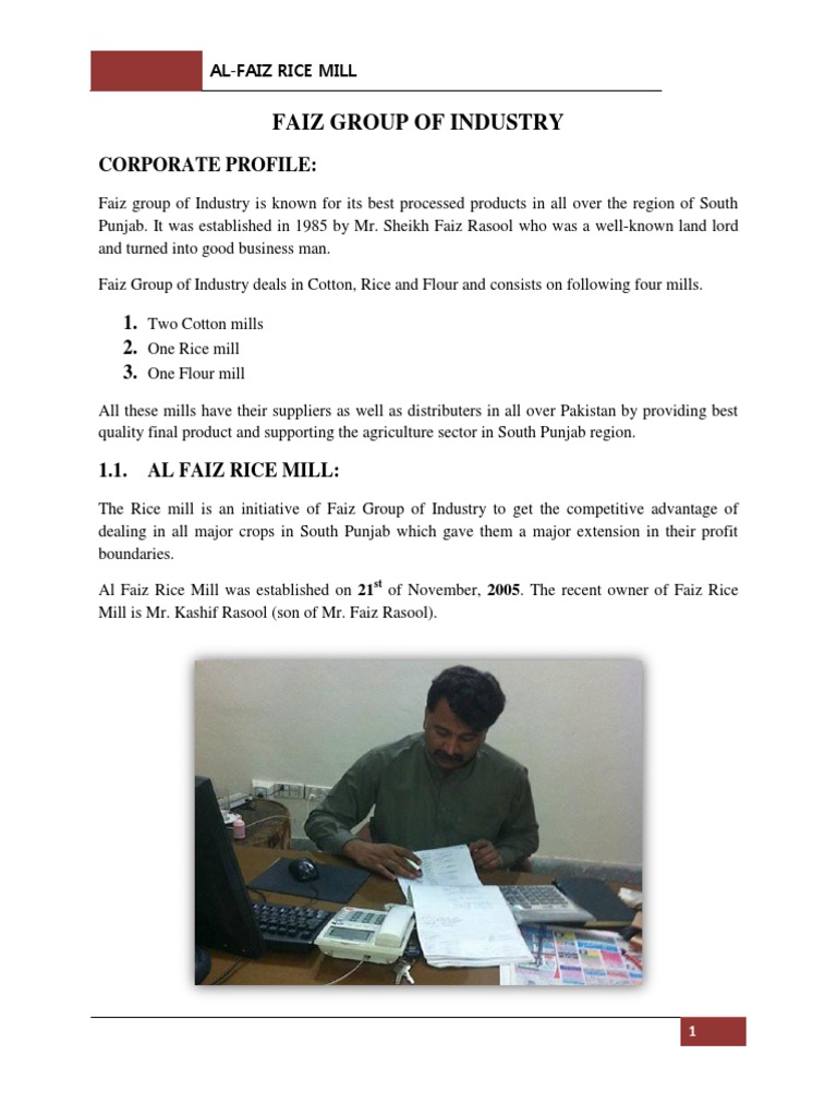 Report On Rice Manufacturing. | PDF | Rice | Cotton Mill