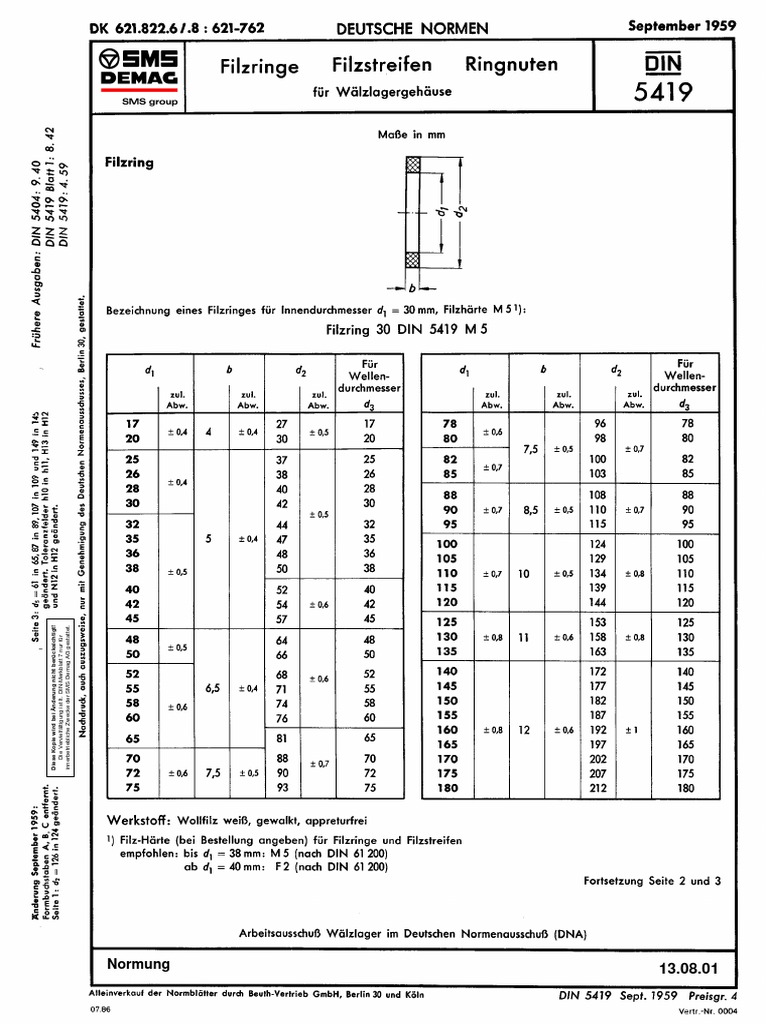 Din 5419 1959-09 | PDF