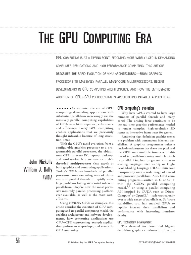 Gpu IEEE Paper | PDF | Parallel Computing | Thread (Computing)