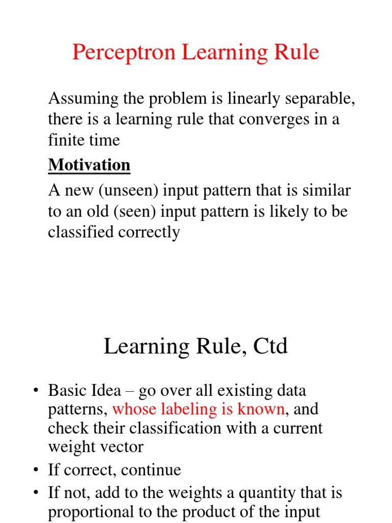 Perceptron Learning Rule | PDF