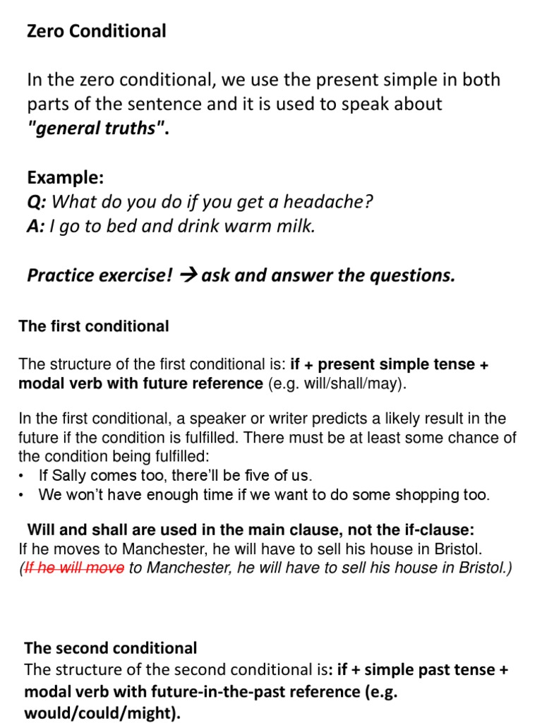 The Different Conditionals in English | Download Free PDF | Grammar ...