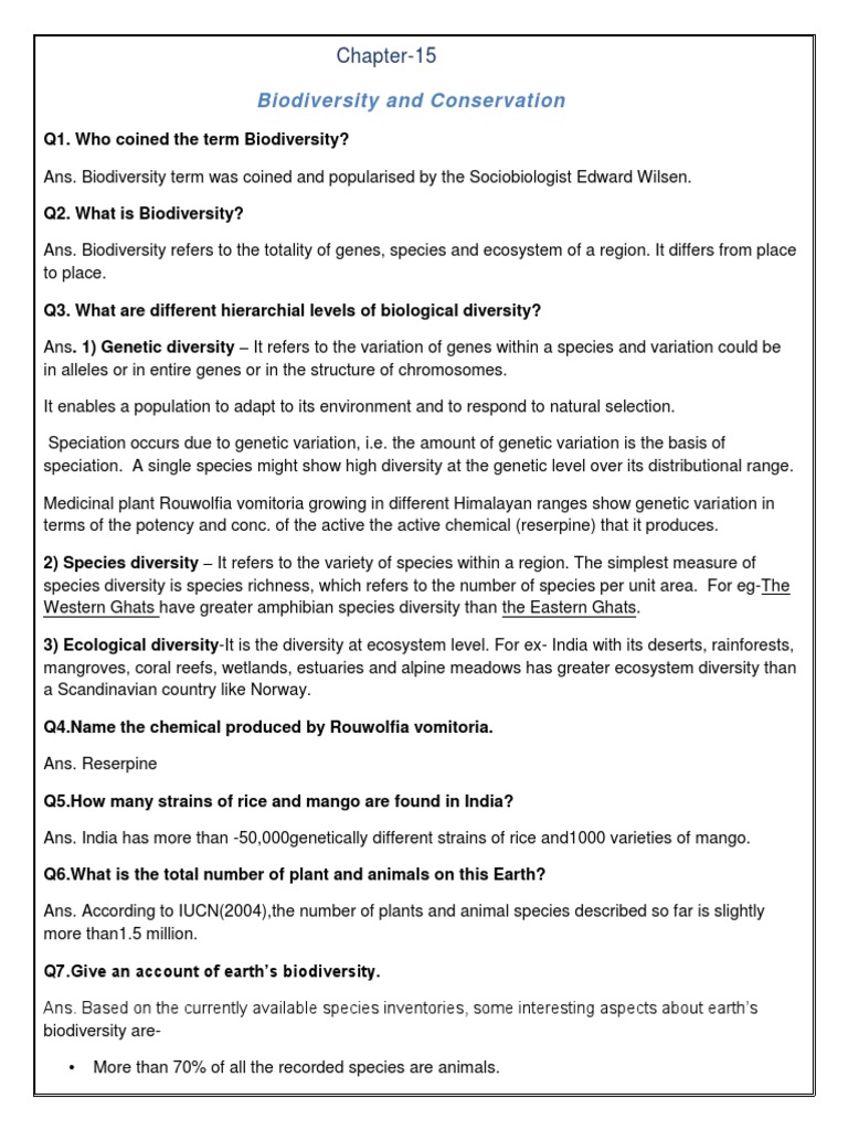 Biodiversity and Conservation | PDF | Biodiversity | Conservation Biology