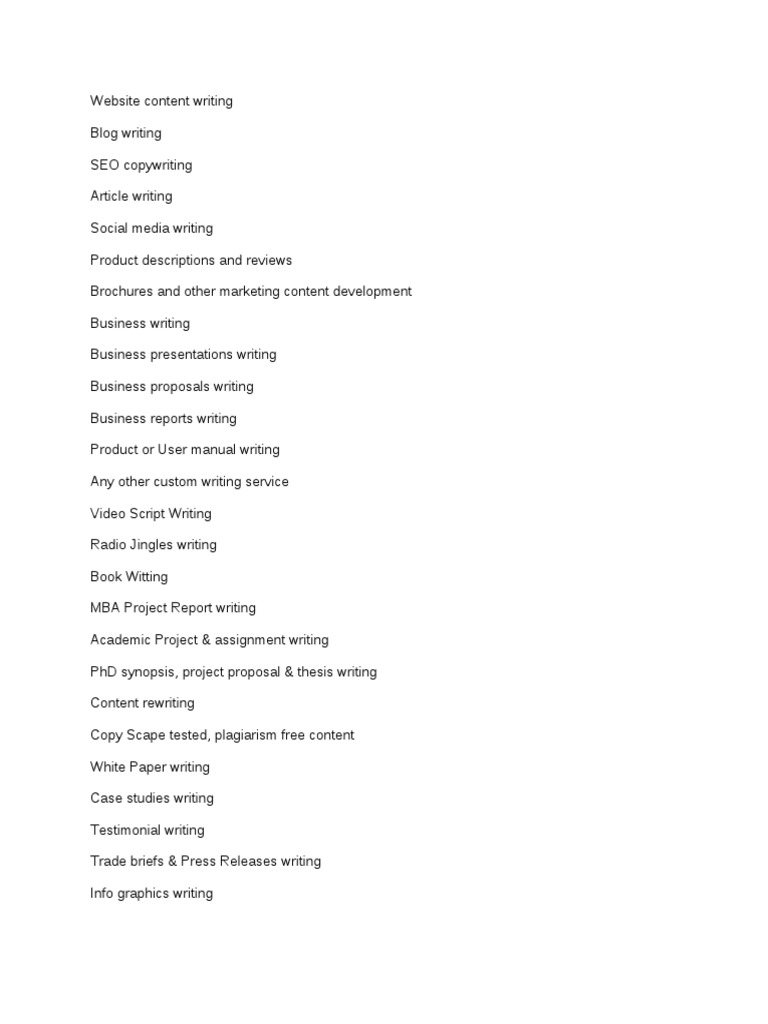 Website Content Writing Types | PDF