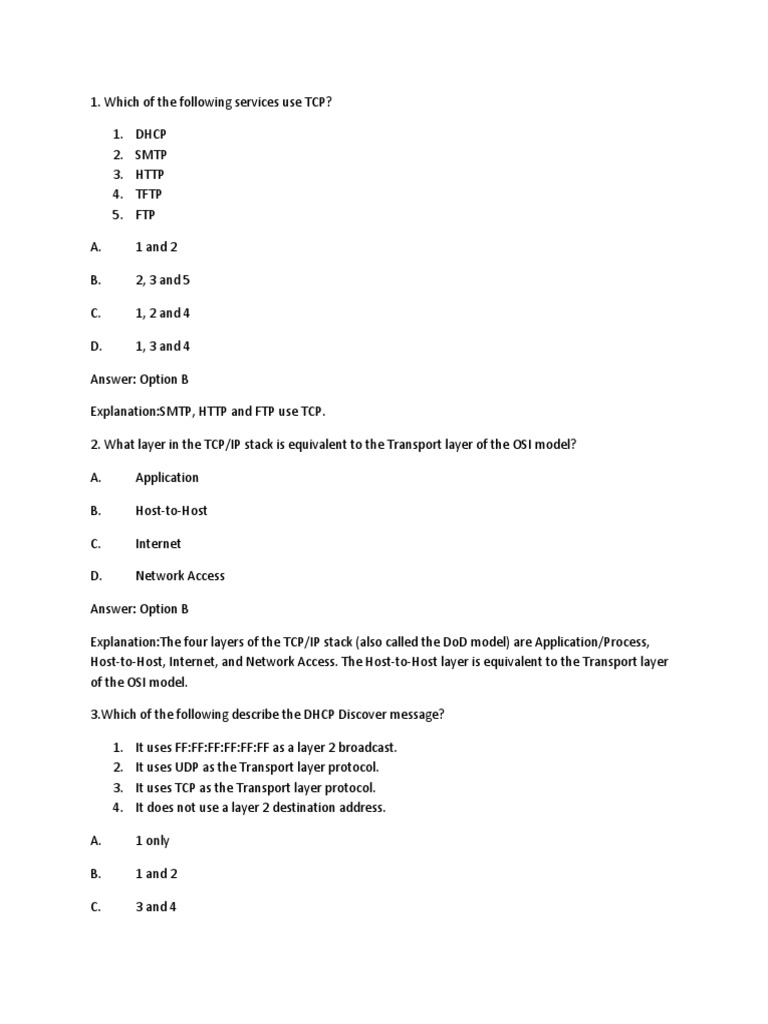 Tcp-Ip Exam Paper | PDF | Internet Protocol Suite | Internet Protocols