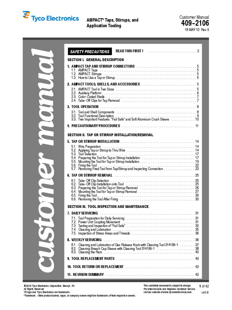 Tyco Ampact Manual Customer | PDF | Wire | Electrical Conductor