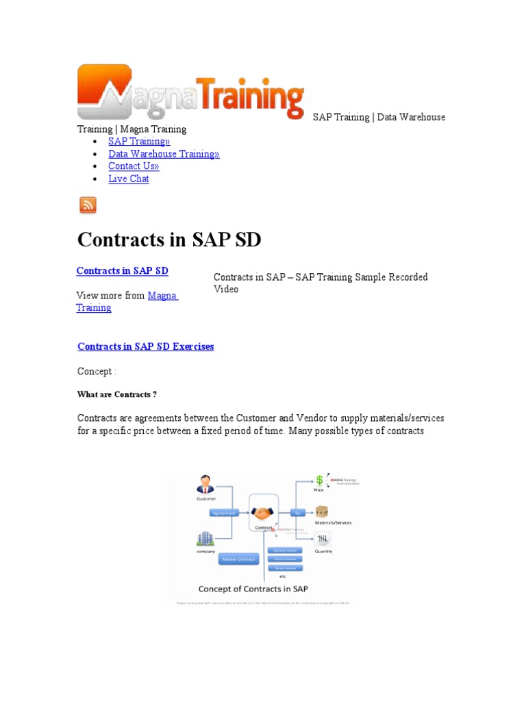 Contracts in SAP SD: An Overview of Different Types of Contracts, Their ...