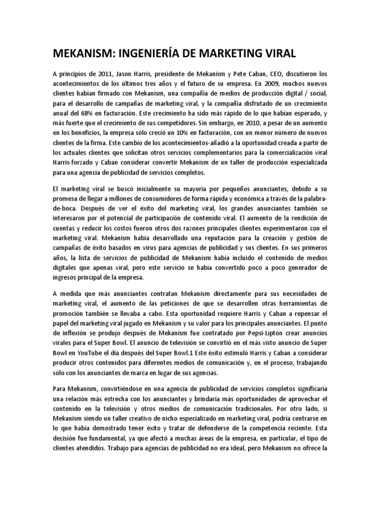 Mekanism: Agencia de Marketing Viral | PDF | Youtube | Marca