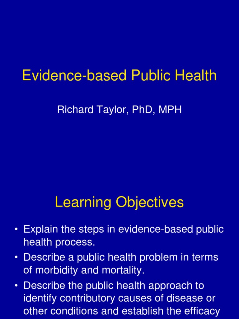 Evidence-Based Public Health | PDF | Causality | Evidence Based Medicine