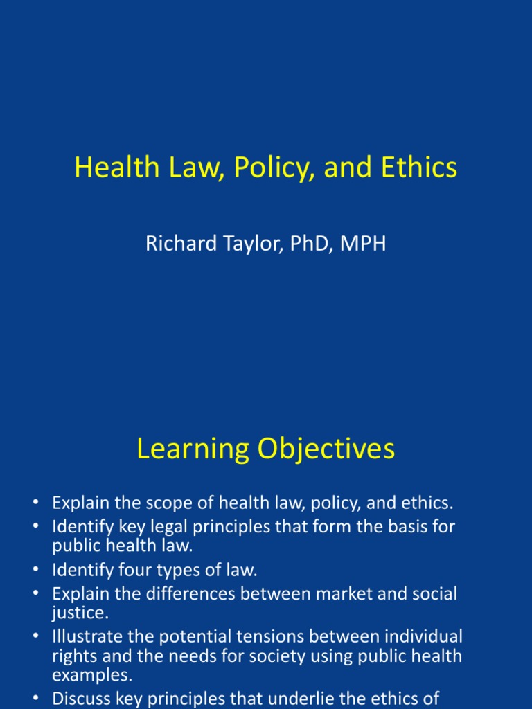 Health Law, Policy, And Ethics (Part 1a) | Experiment | Health Care