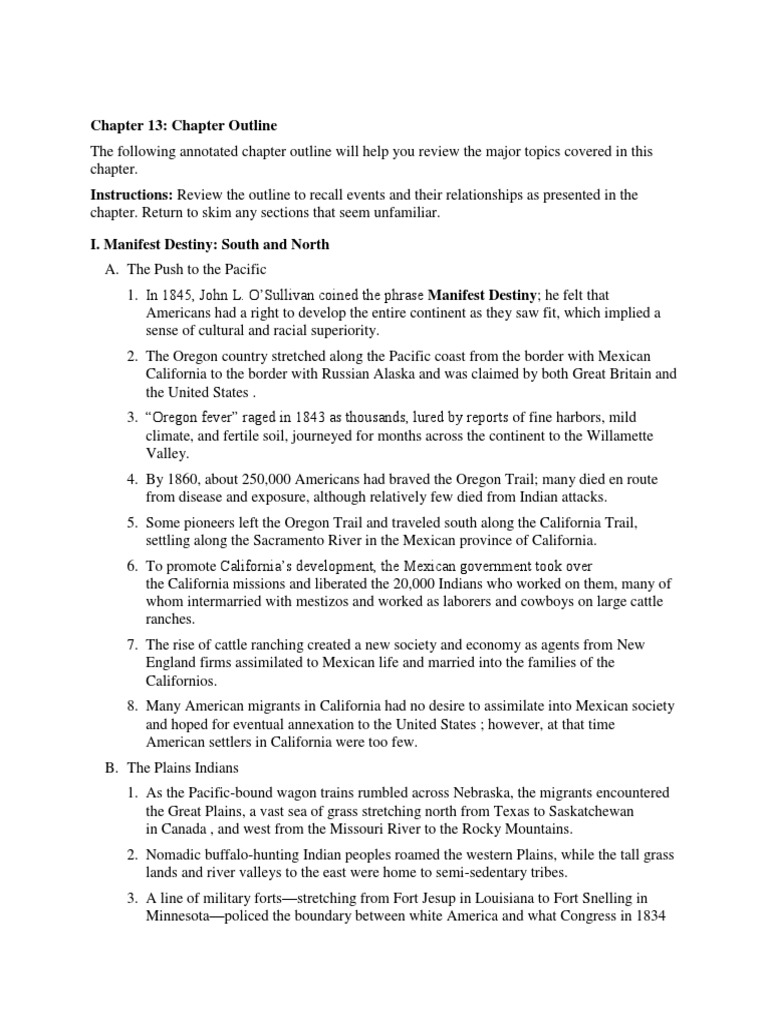 America's History Chapter 13 Outline | James Buchanan | Abraham Lincoln