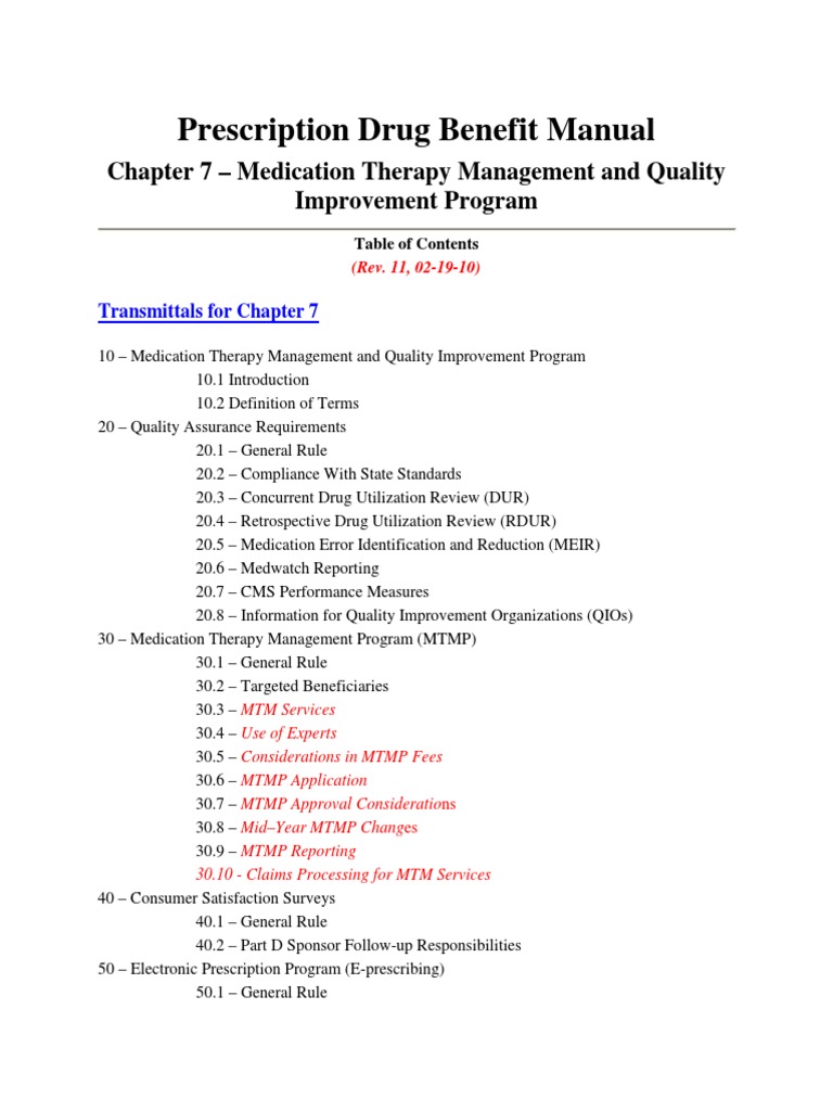 Prescription Drug Benefit Manual: Chapter 7 - Medication Therapy ...