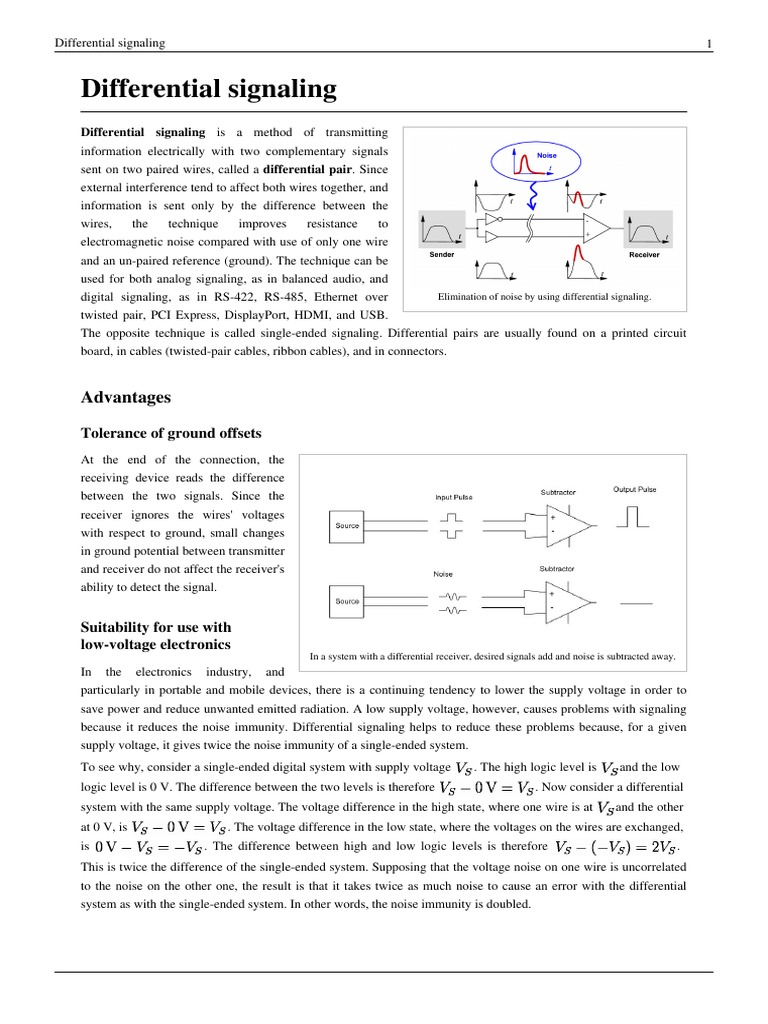 Differential Signaling | PDF | Telecommunications | Electromagnetism
