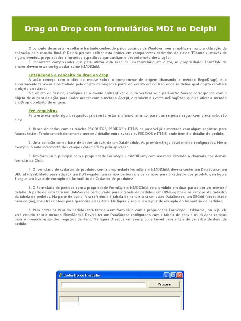 Drag On Drop Com Formulários MDI No Delphi | PDF | Bancos de dados | Programas