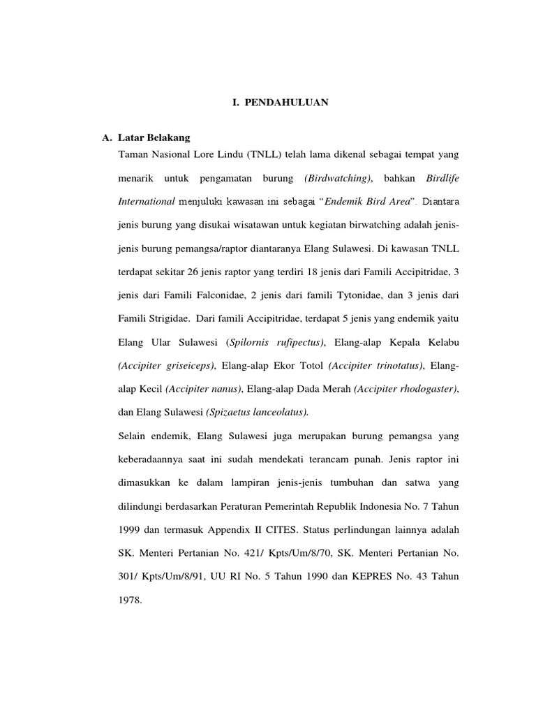 Analisa Sebaran Dan Populasi Elang Sulawesi Di TNLL | PDF | Sains ...