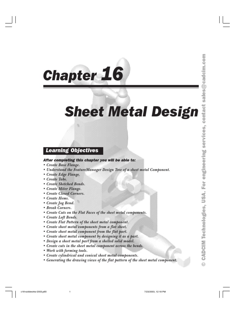 Chapter 16 Sheet Metal Design Solidworks 2003 | PDF