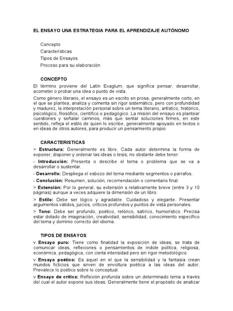 Pautas para Elaborar Un Ensayo | PDF