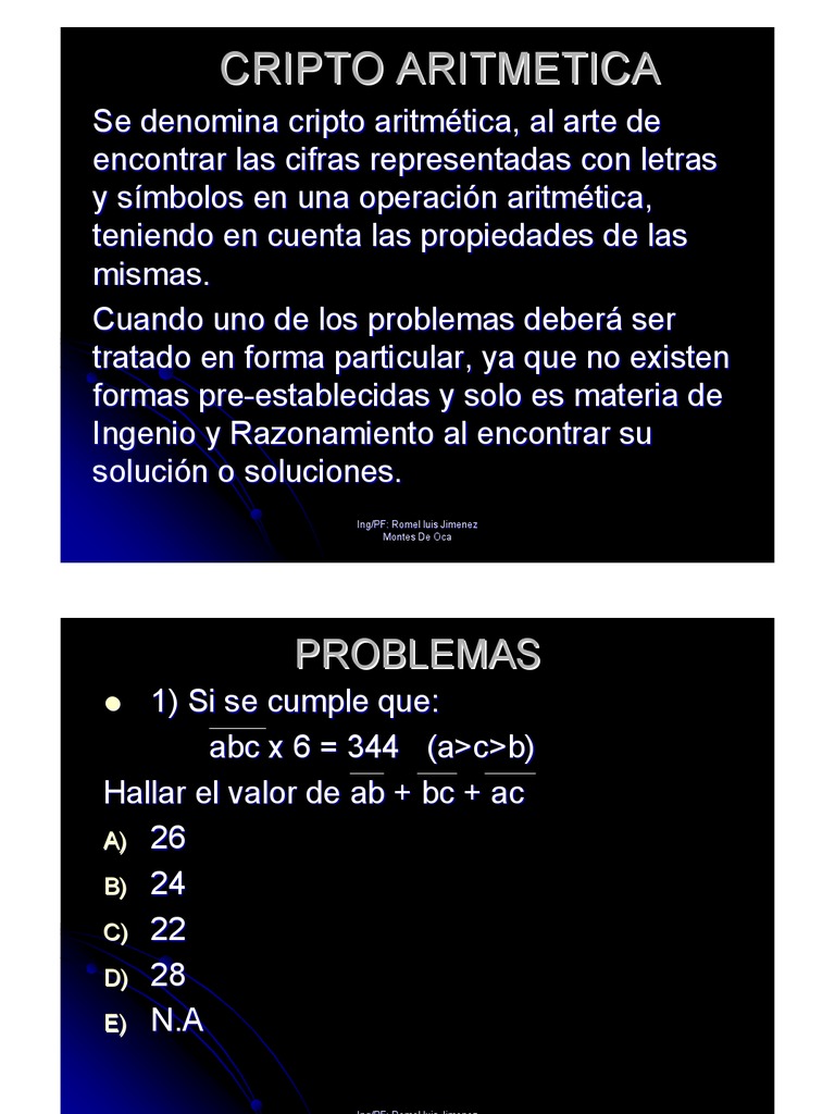 Cripto Aritmetica | PDF | Aritmética | Objetos matemáticos
