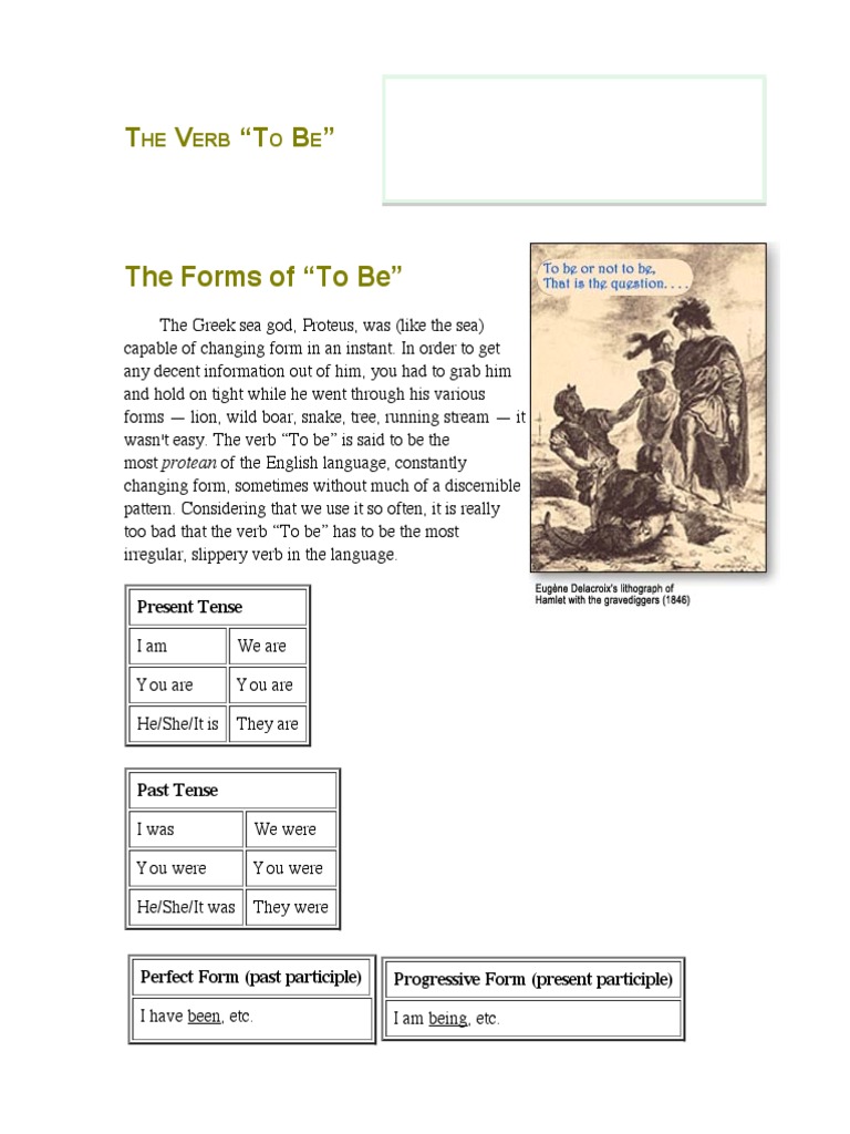 The Verb 'To Be' | PDF
