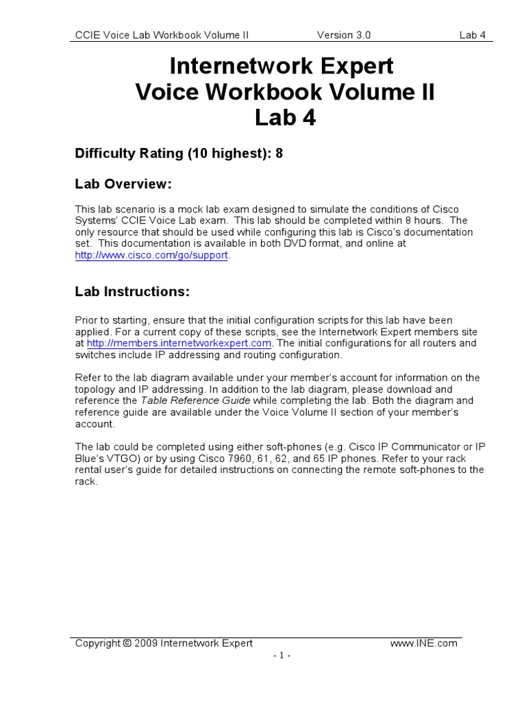 Unlock IEWB VO VOL2.v3.00.Lab4.Tasks | PDF | Ip Address | Voice Over Ip