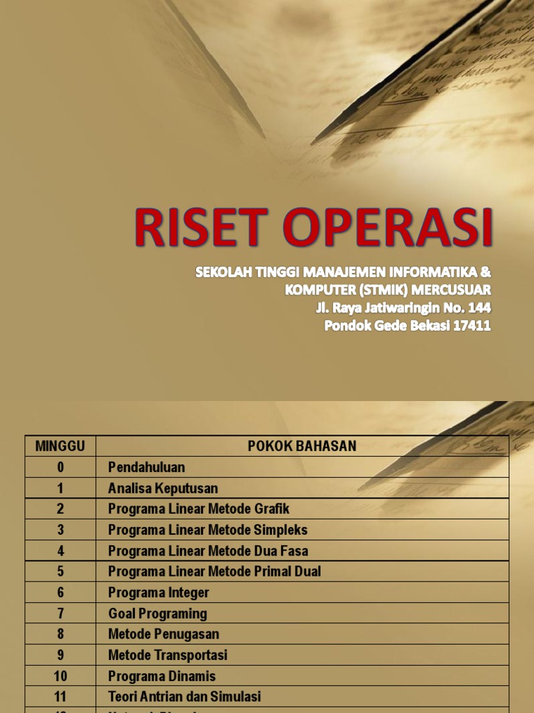 Riset Operasi | PDF