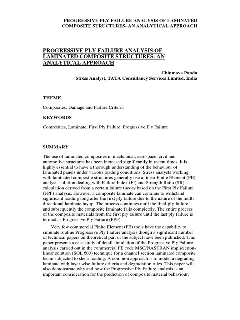 Progressive Ply Failure Analysis | PDF | Strength Of Materials ...