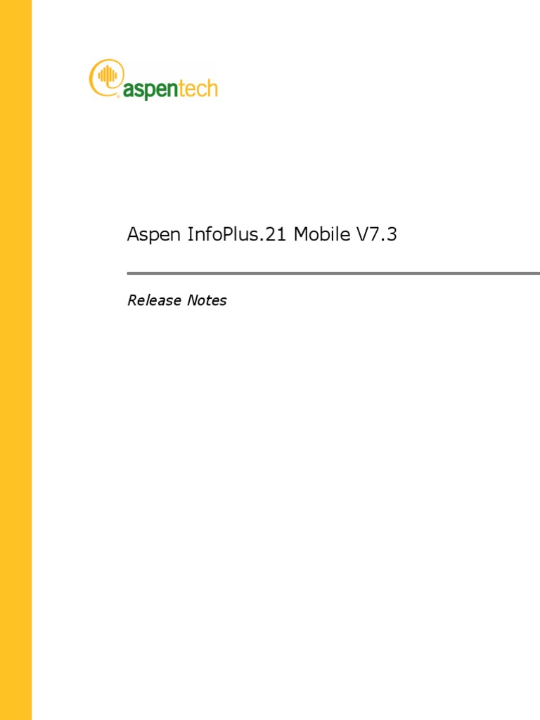Aspen InfoPlus.21 Mobile V7.3 | PDF | Tag (Metadata) | Trademark