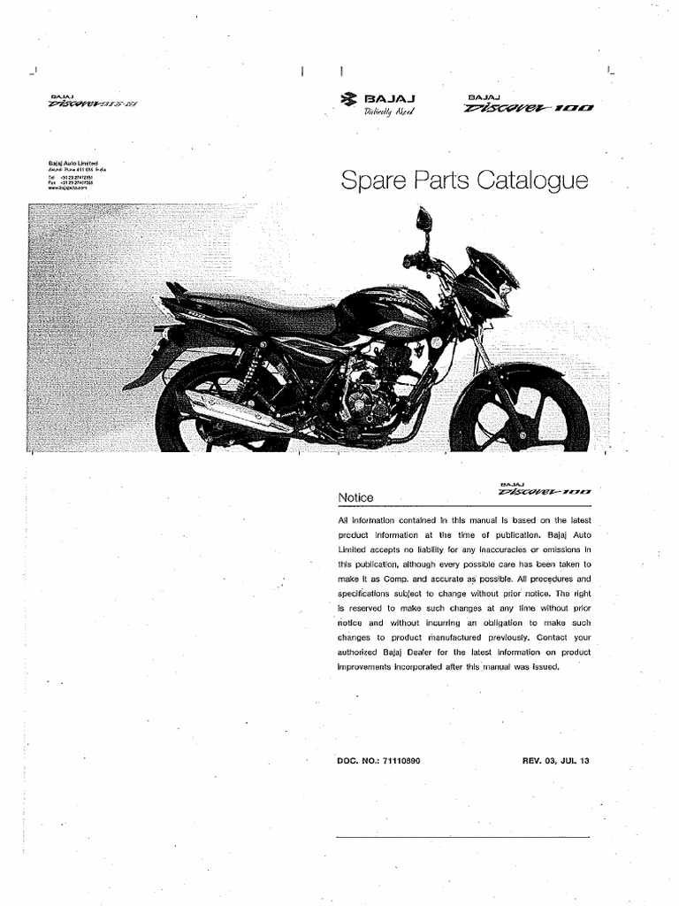 Bajaj Auto Parts Catalogue | Reviewmotors.co