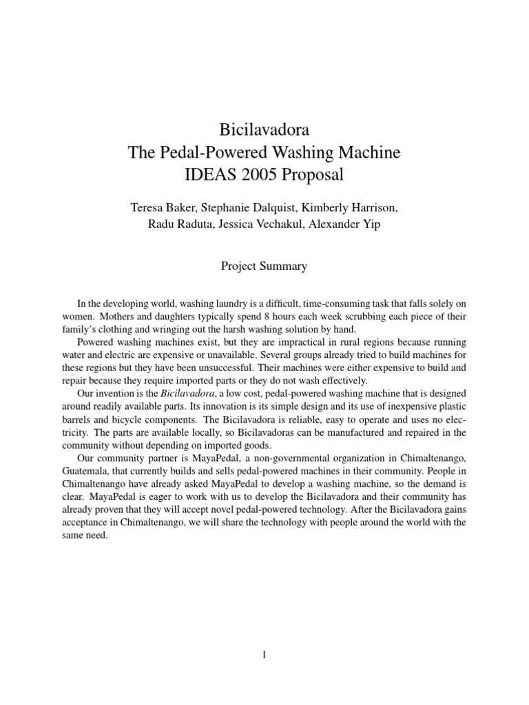 Bicilavadora-Ideas05 Pedling | Download Free PDF | Washing Machine ...