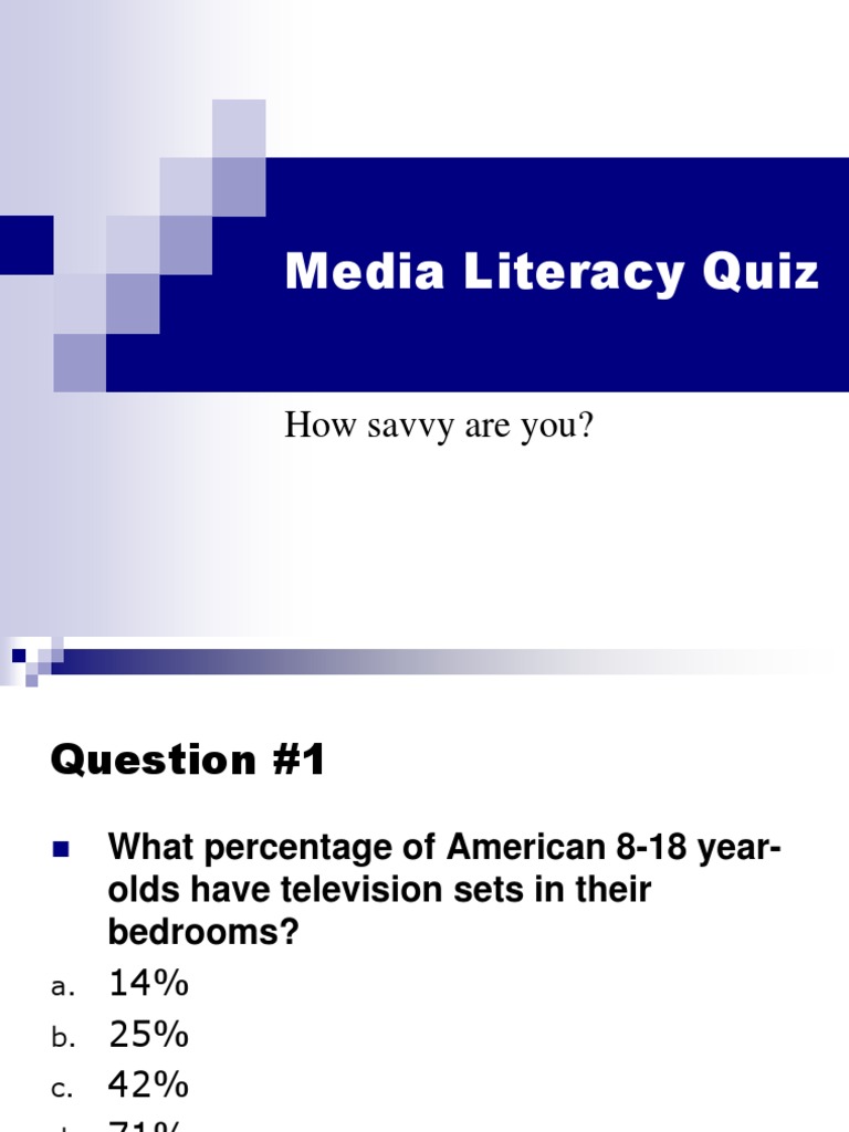 Media Literacy Quiz for Teens | PDF | Television | Advertising