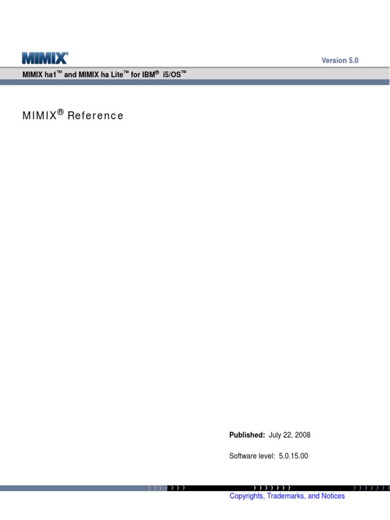 MIMIX Reference | PDF | Replication (Computing) | Library (Computing)