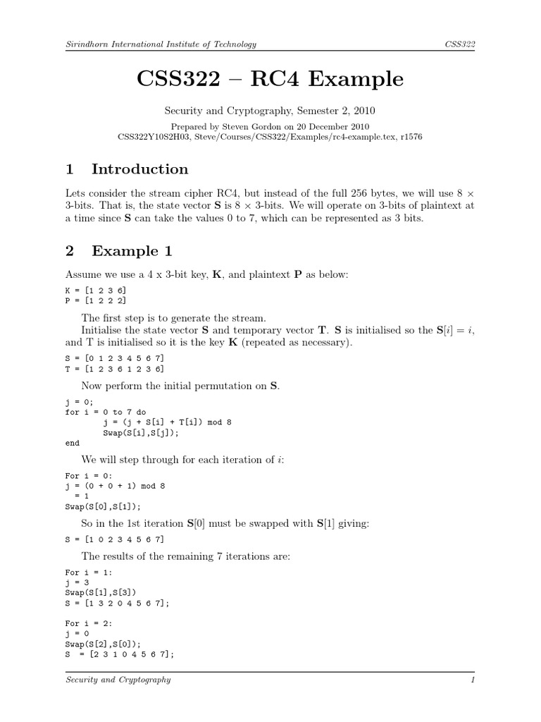 Rc4 ExampleElements of Information Theory | PDF | Cryptography | Diplomatic Correspondence