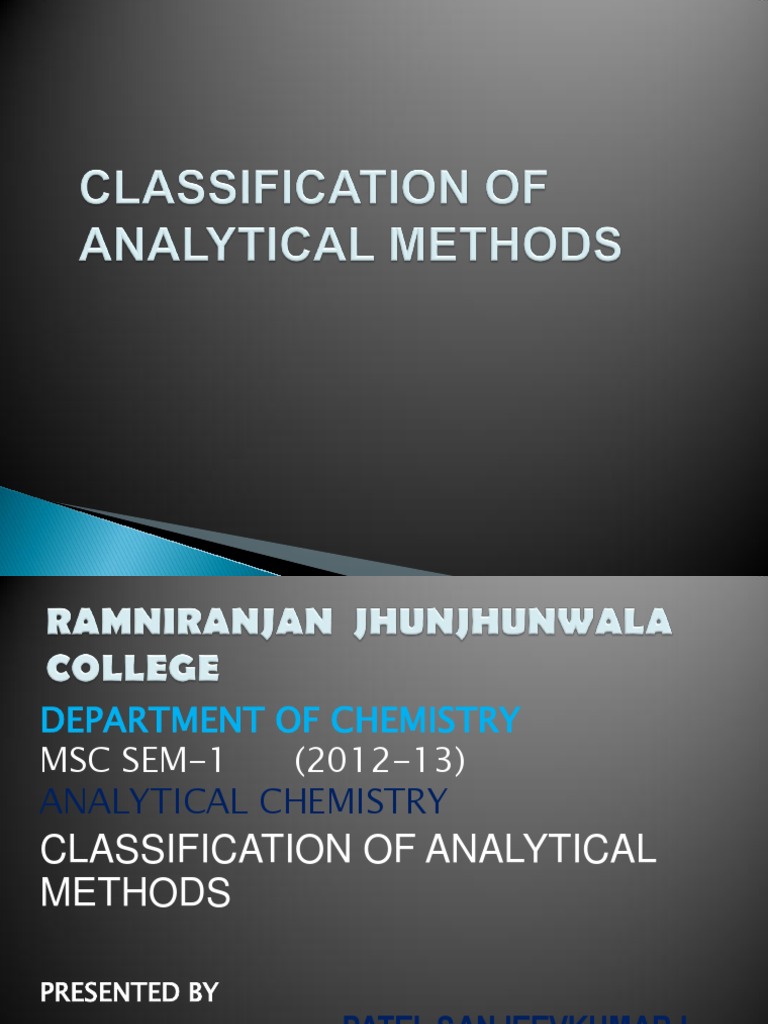 Analytical Chemistry Methods Guide | PDF | Analytical Chemistry ...