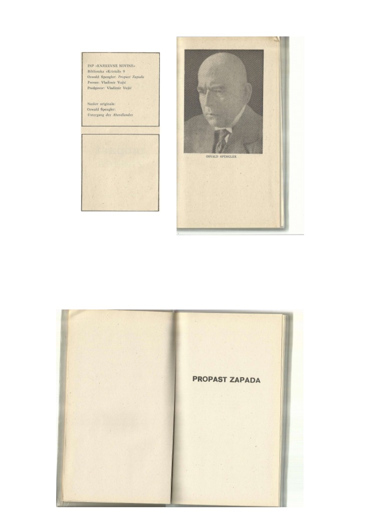 Oswald Spengler Propast Zapada I | PDF