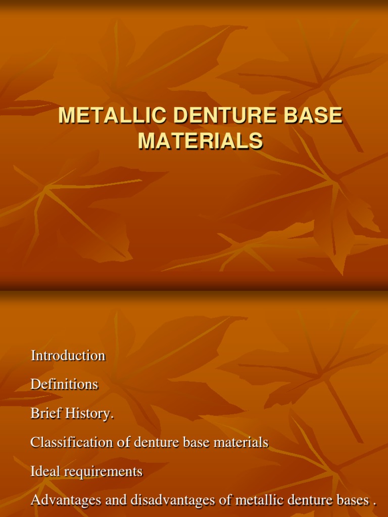 Metallic Denture Base Materials-New1 | Download Free PDF | Titanium ...