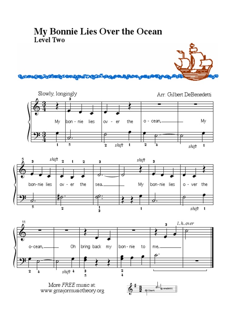 My Bonnie Lies Over The Ocean Piano Score | PDF | Océanographie ...