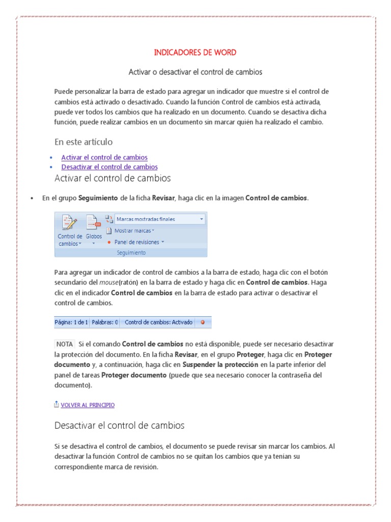 Indicadores de Word | PDF | Point and Click | Microsoft Word