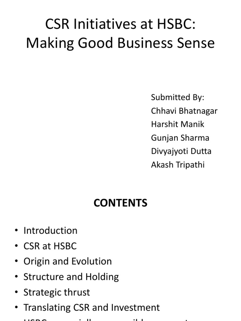 CSR - A Strategic Thrust | PDF | Hsbc | Corporate Social Responsibility