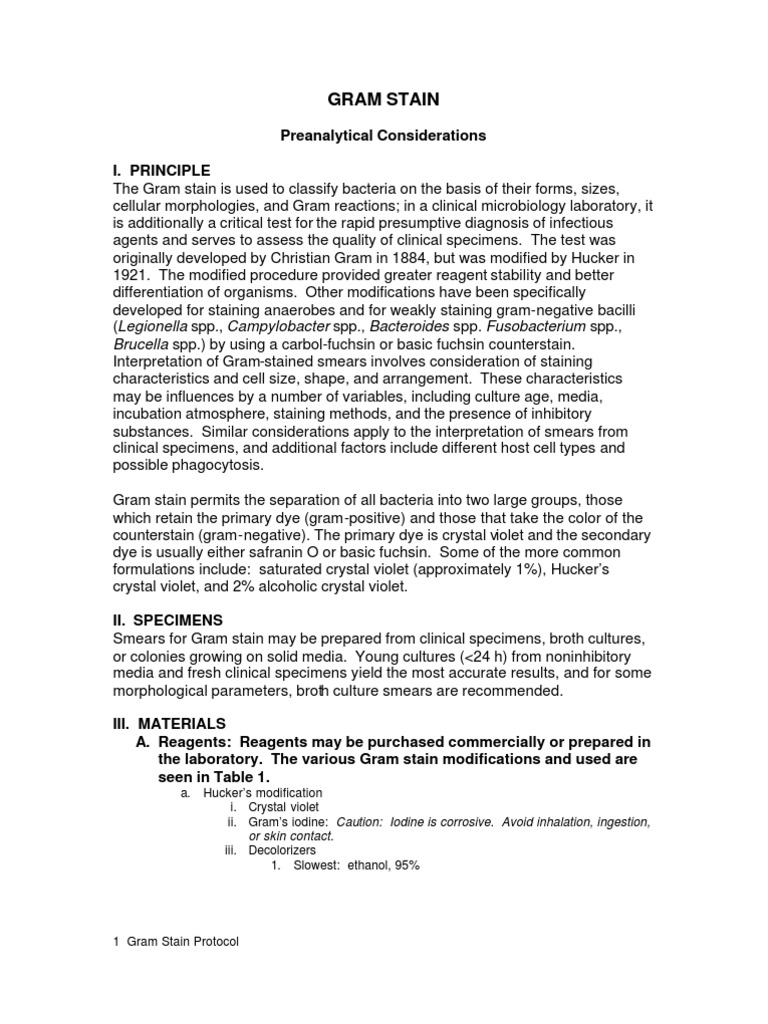 Gram Stain | PDF | Staining | Laboratory Techniques