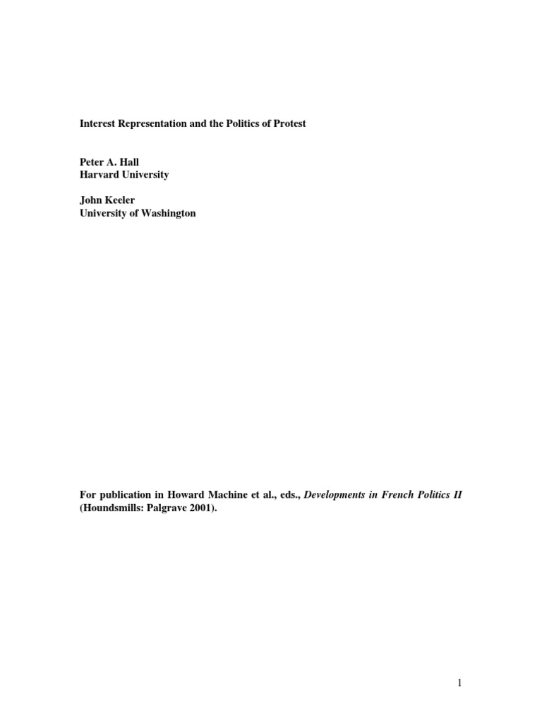 Interest Representation 2001nPETER HALL | PDF | Trade Union | France
