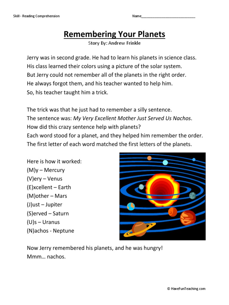 Planets For Grade 2