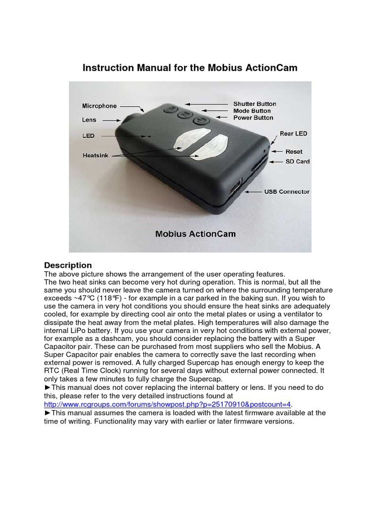 Mobius Manual | PDF | Battery Charger | Usb