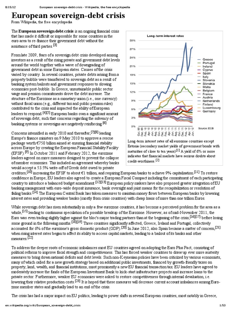 European-Debt Crisis - Wikipedia | PDF | European Debt Crisis | Eurozone